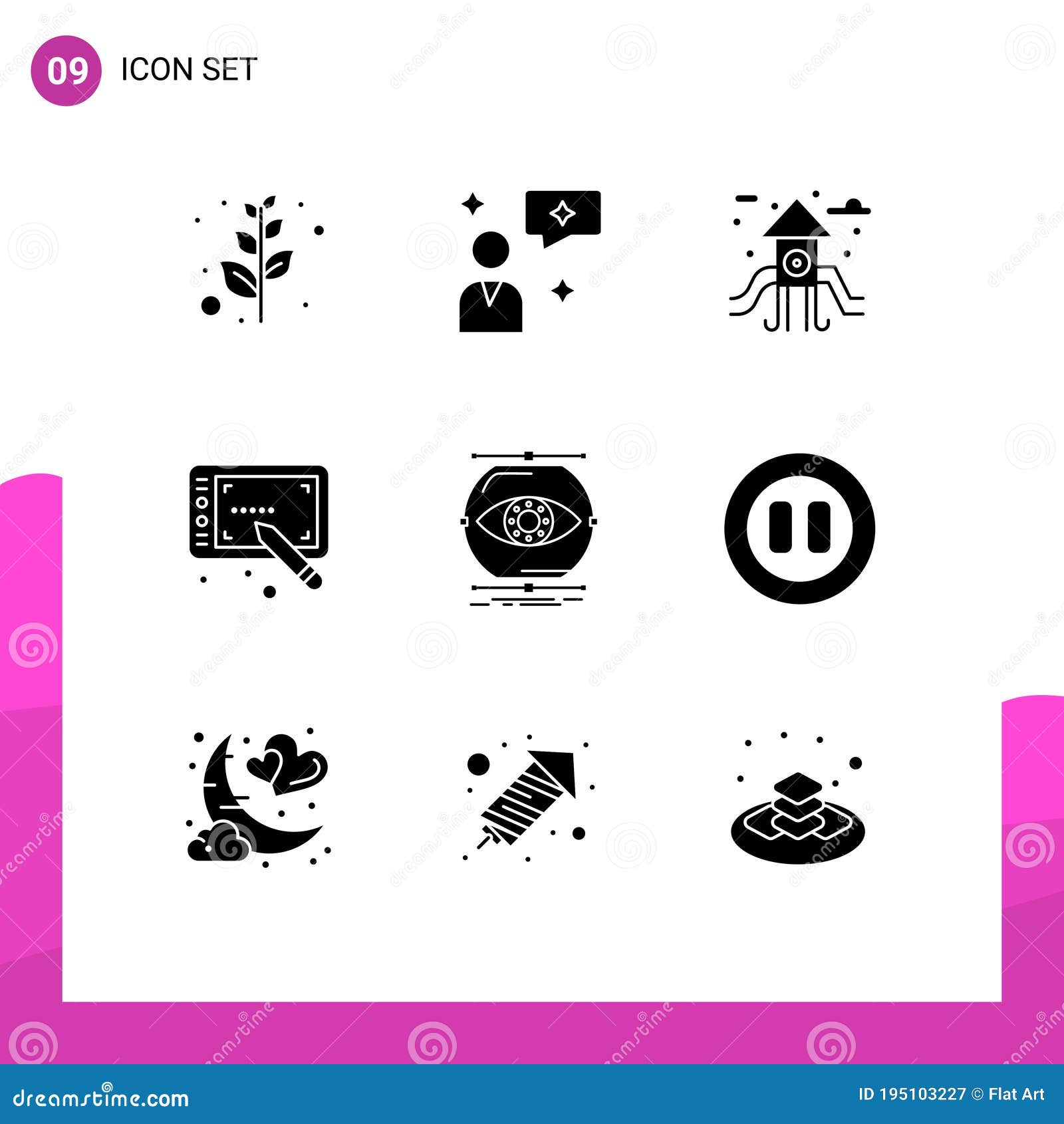 9 User Interface Solid Glyph Pack of Modern Signs and Symbols of ...