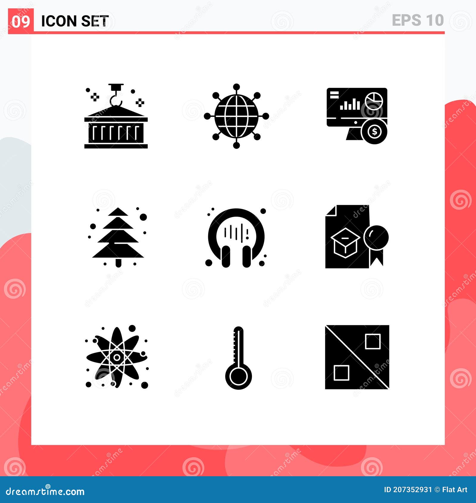 9 Thematic Vector Solid Glyphs and Editable Symbols of Conversation ...