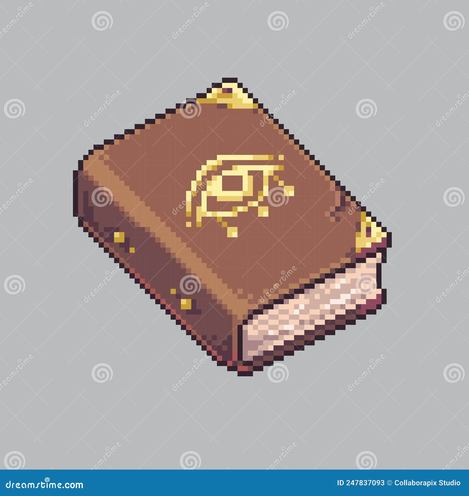 Editable Vector Pixel Art Book Icon for Game Stock Vector ...