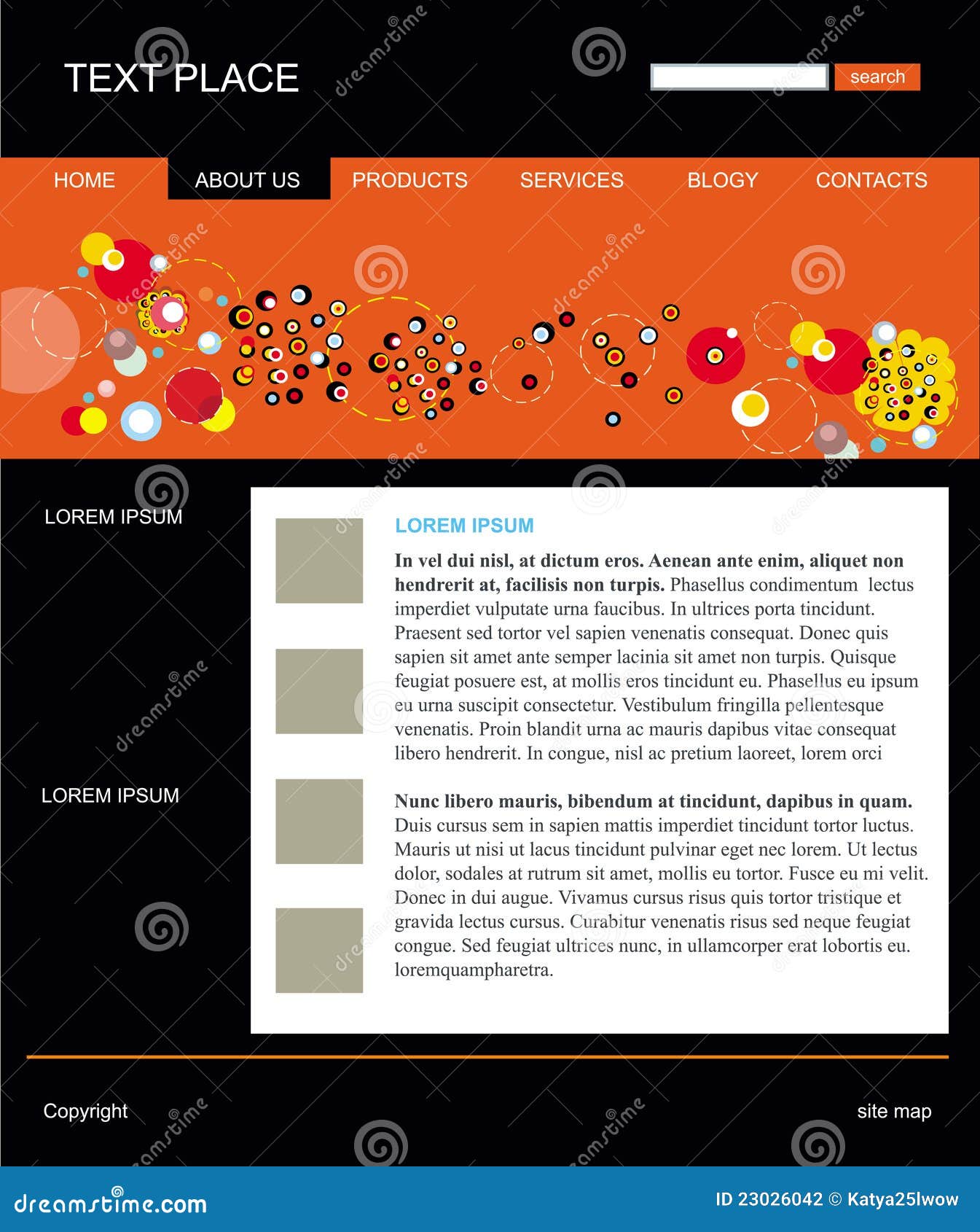 Editable Vector Web Site Template Stock Vector - Illustration of banner ...