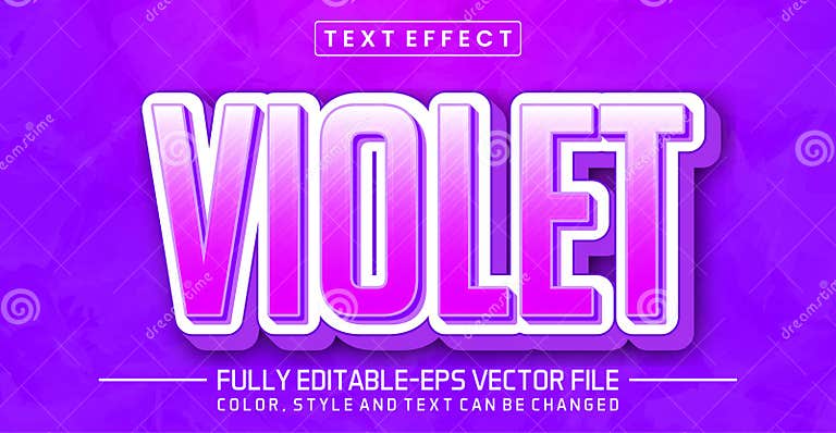 Editable Violet Text Effect - Violet Text Style Theme Stock Vector ...