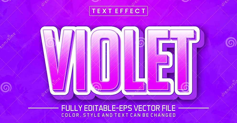 Editable Violet Text Effect - Violet Text Style Theme Stock Vector - Illustration of lettering ...
