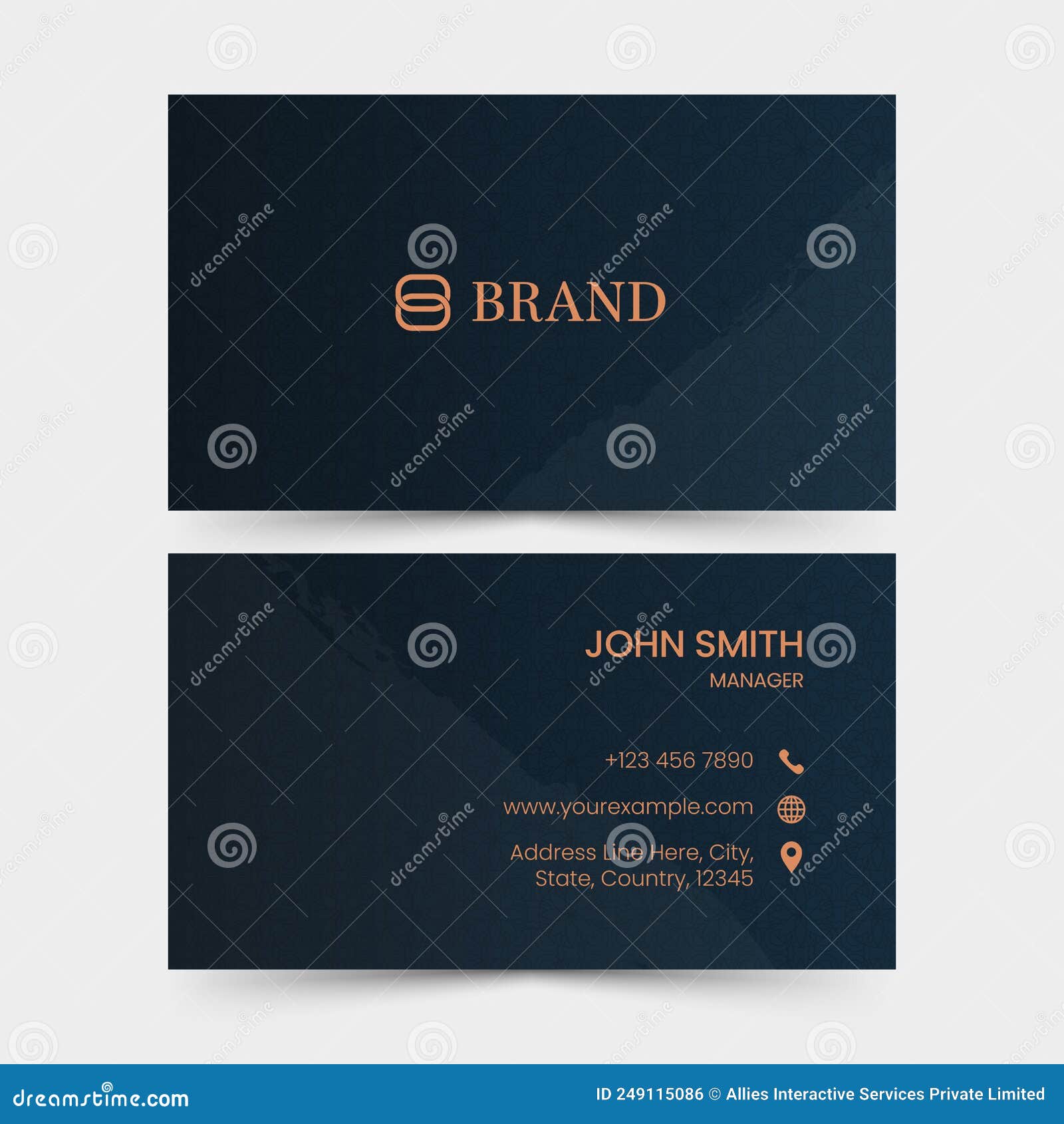 Editable Visiting Card Design with Mandala Pattern in Front and Back ...