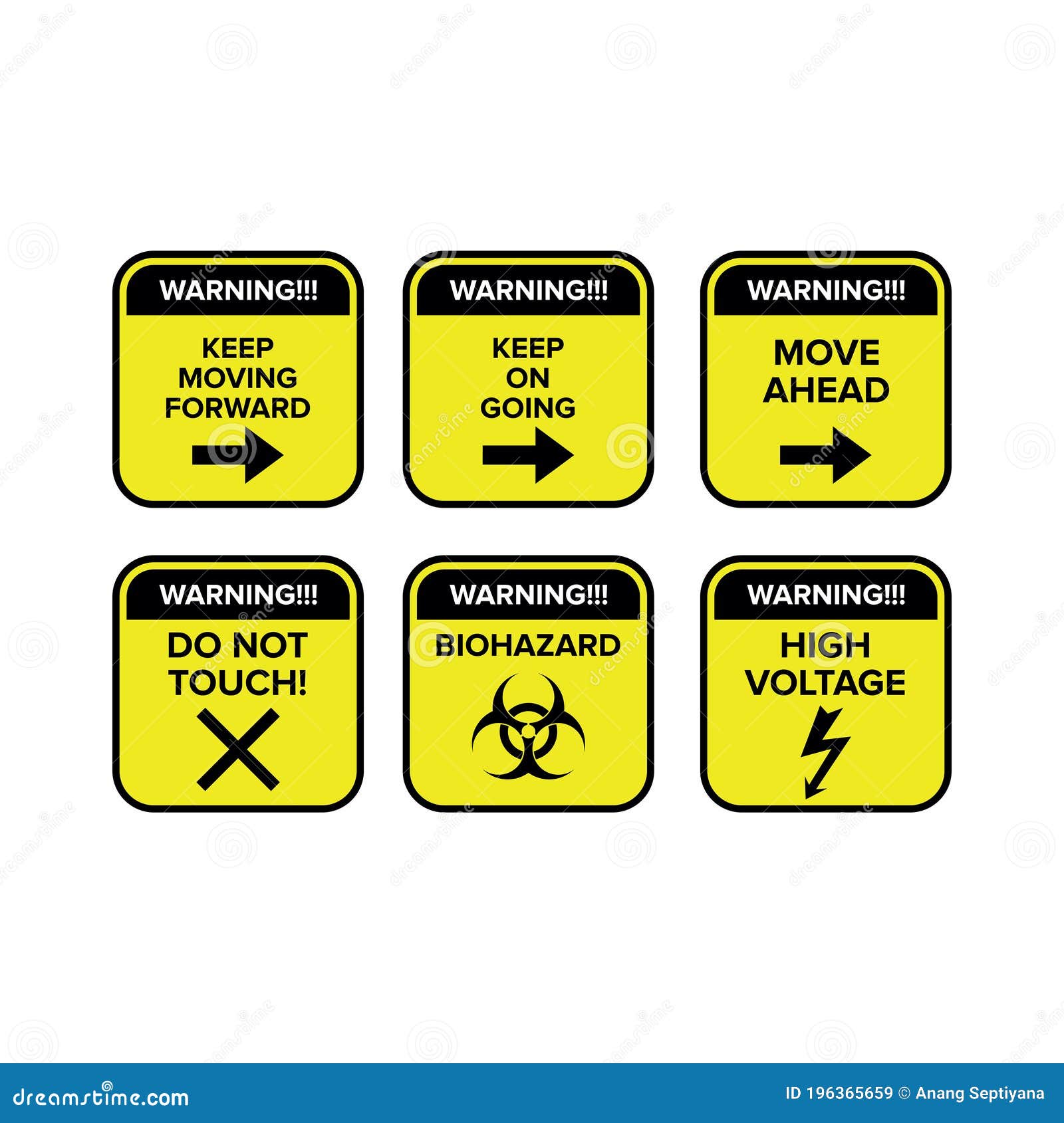 Editable Warning Sign for Sticker Stock Vector - Illustration of moving ...