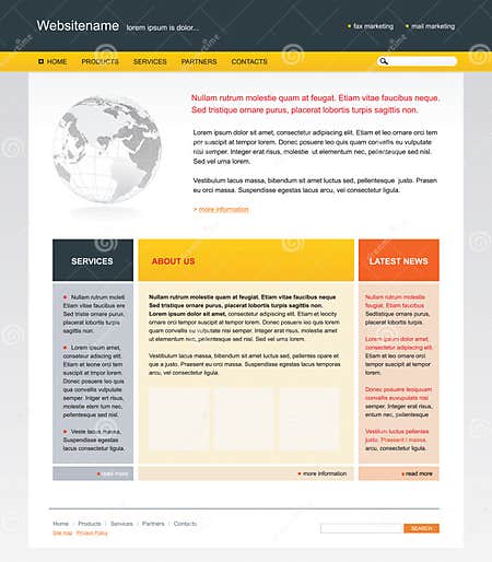 Editable web site template stock vector. Illustration of search - 14962402