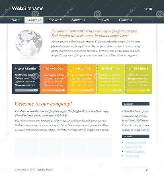 Editable web site template stock vector. Illustration of interface ...