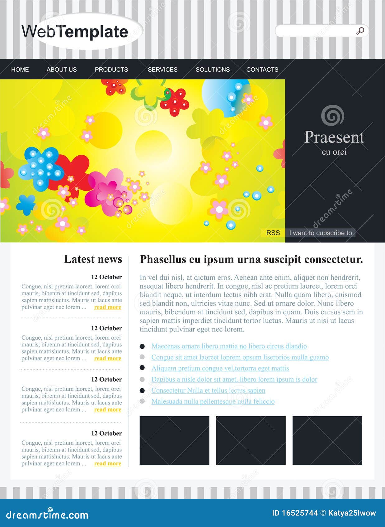 Editable web site template stock vector. Illustration of design - 16525744