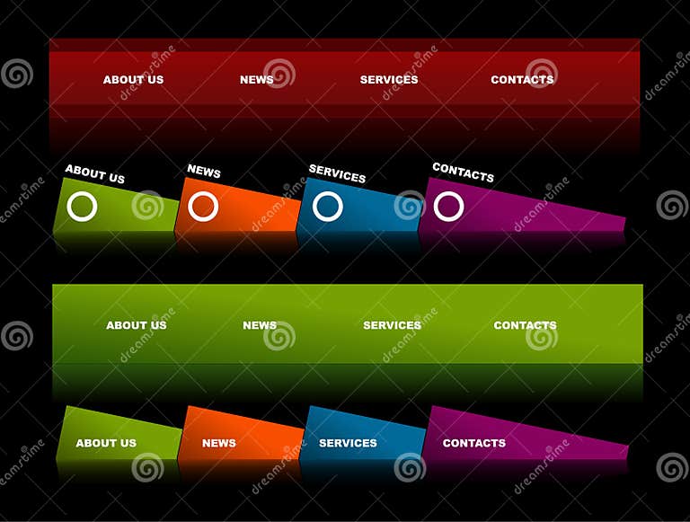 Editable Website Navigation Templates 2 Stock Vector - Illustration of ...