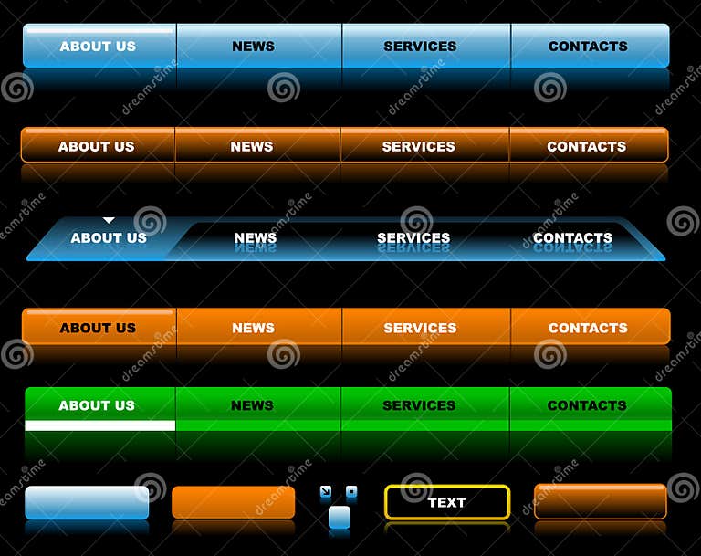 Editable Website Navigation Templates Stock Vector - Illustration of ...