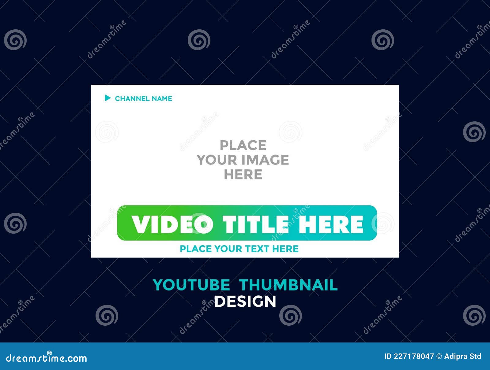 Editable Youtube Thumbnail Design in Green Blue Gradient Color Theme ...