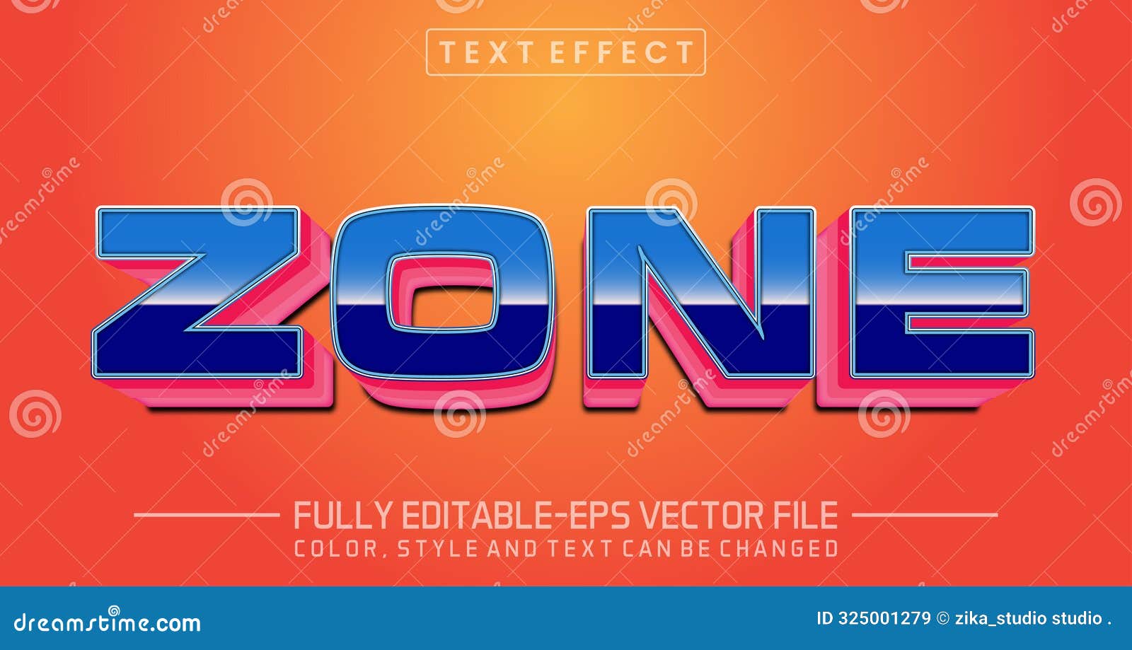 Editable Zone Text Style Effect - Text Style Concept Stock Vector ...