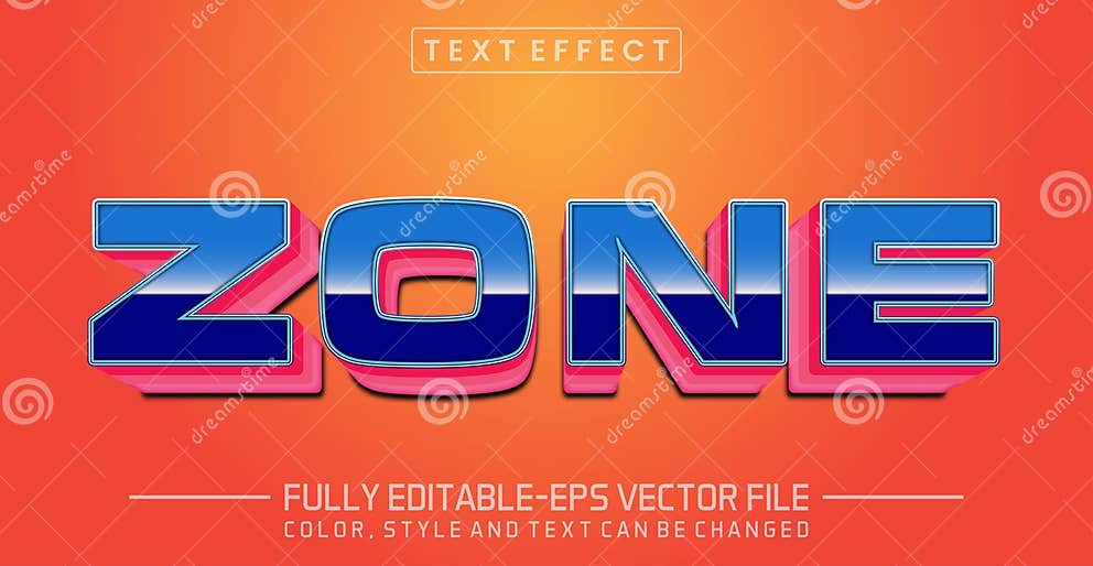 Editable Zone Text Style Effect - Text Style Concept Stock Vector ...