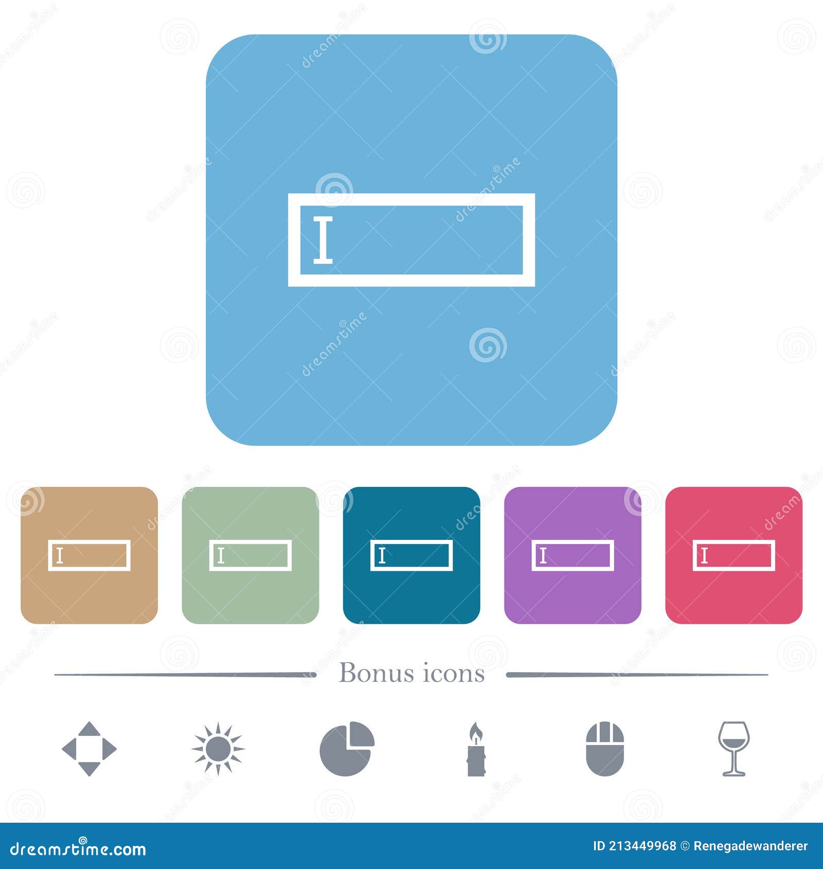 Editbox with Editing Cursor Rounded Square Flat Icons Stock Vector ...