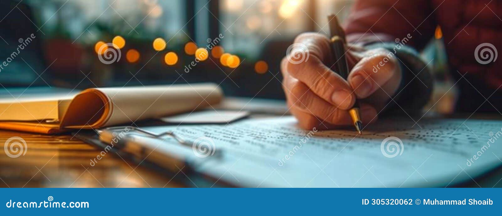 Editing with Care Hand Writes Corrections on Document, Global Concept ...