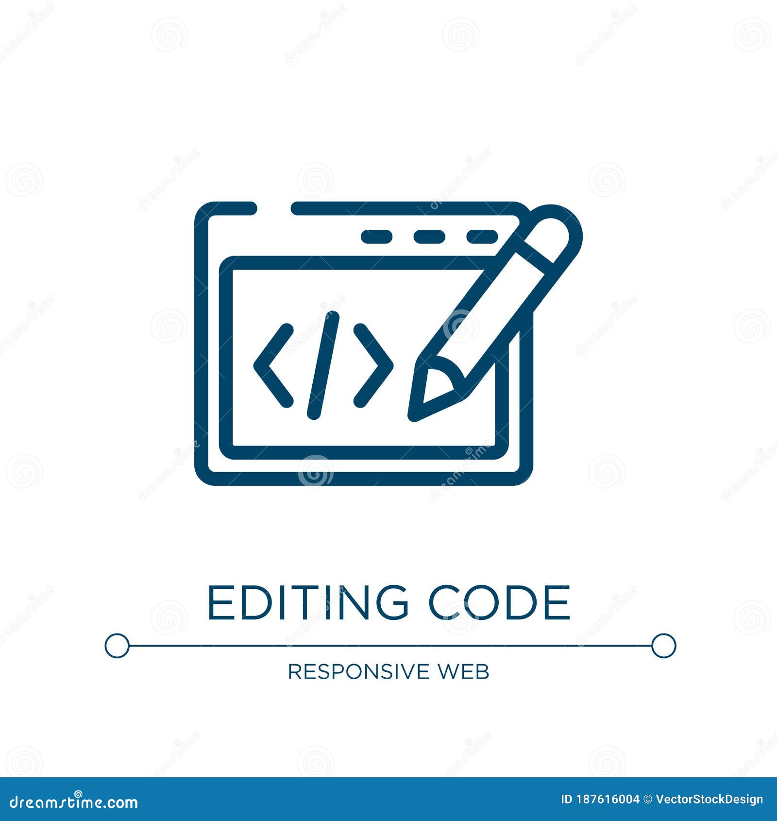 Editing Code Icon Linear Vector Illustration From Programming Line Craft Collection Outline