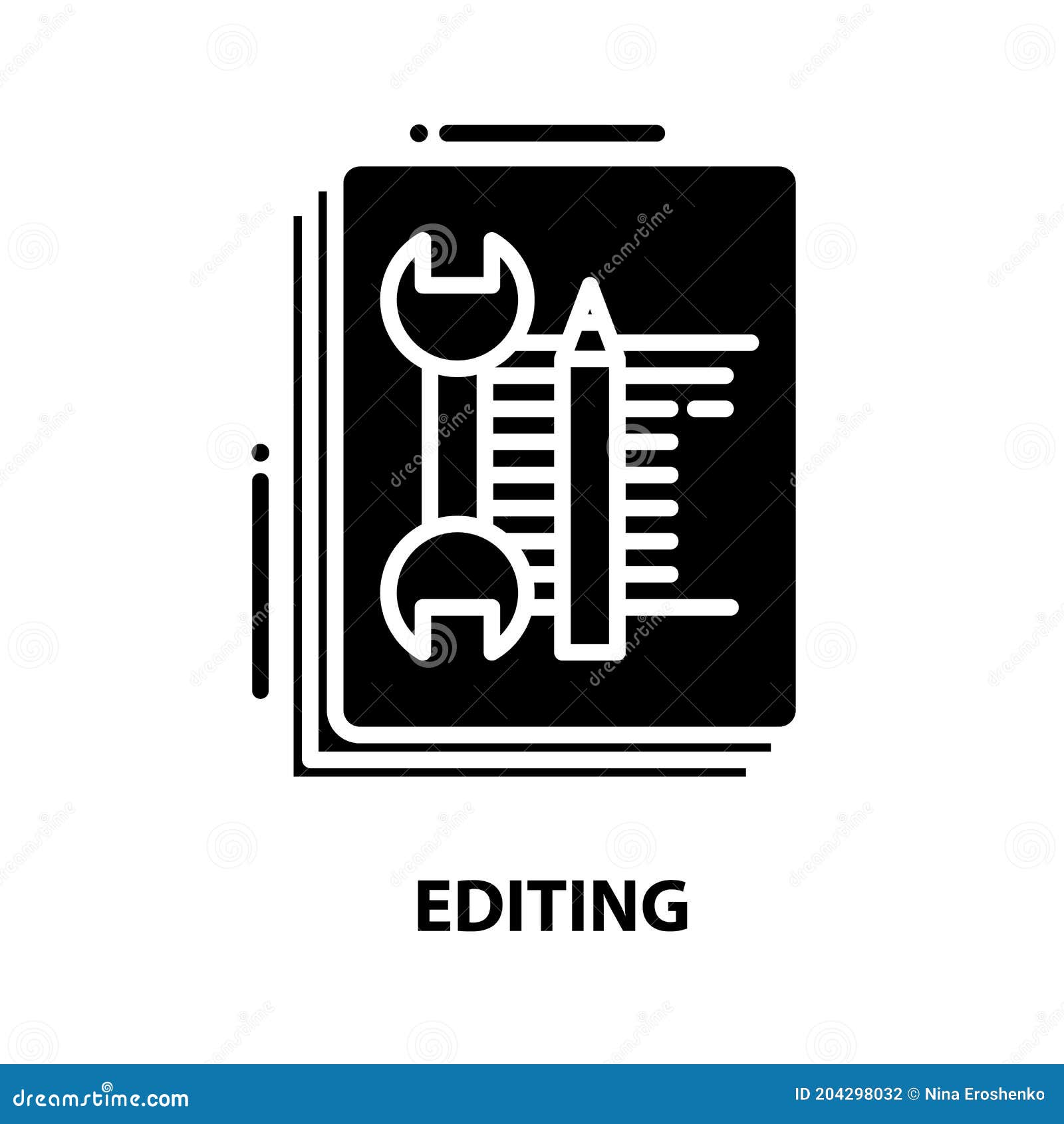 Editing Icon, Black Vector Sign with Editable Strokes, Concept ...
