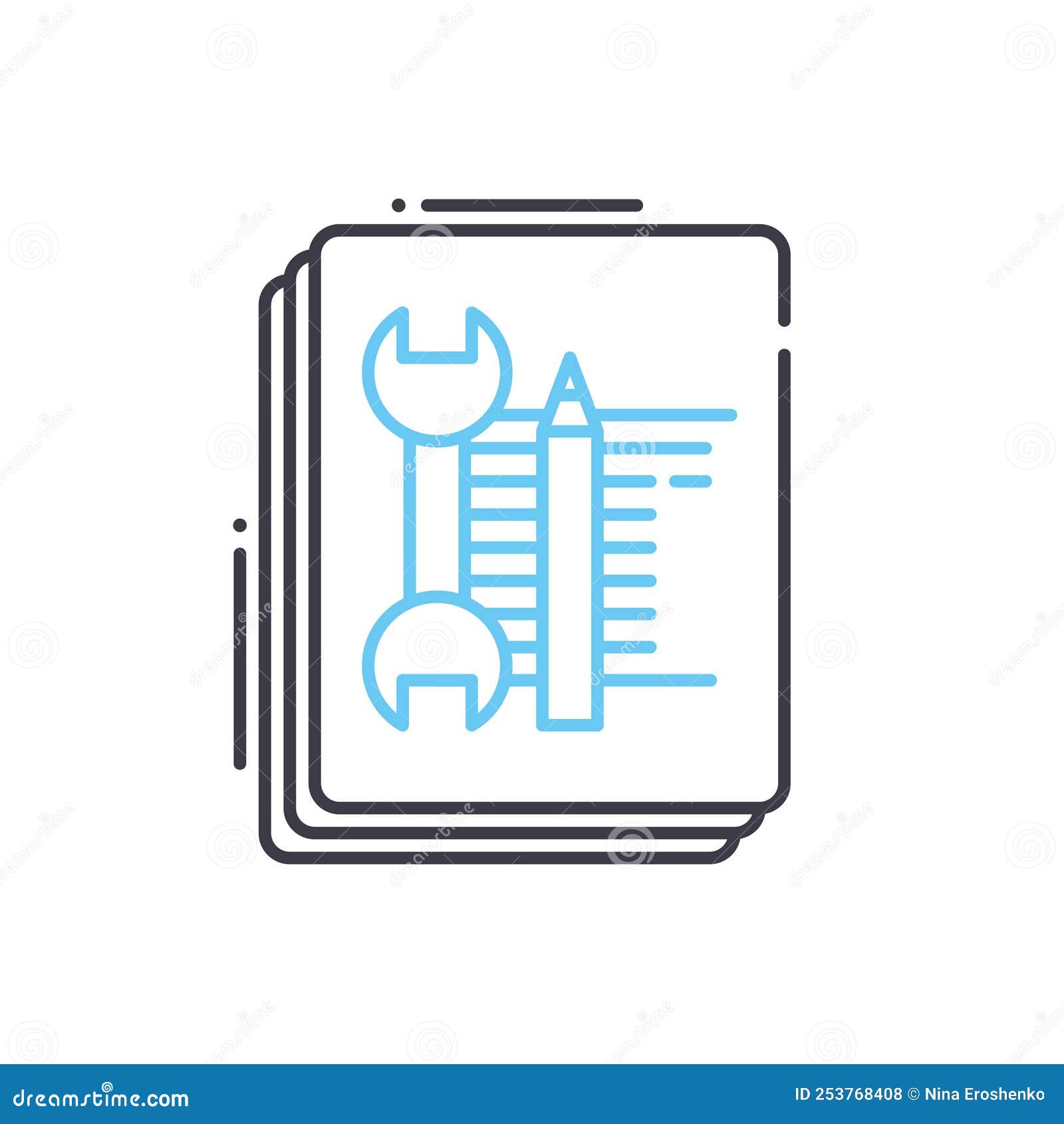 Editing Line Icon, Outline Symbol, Vector Illustration, Concept Sign ...