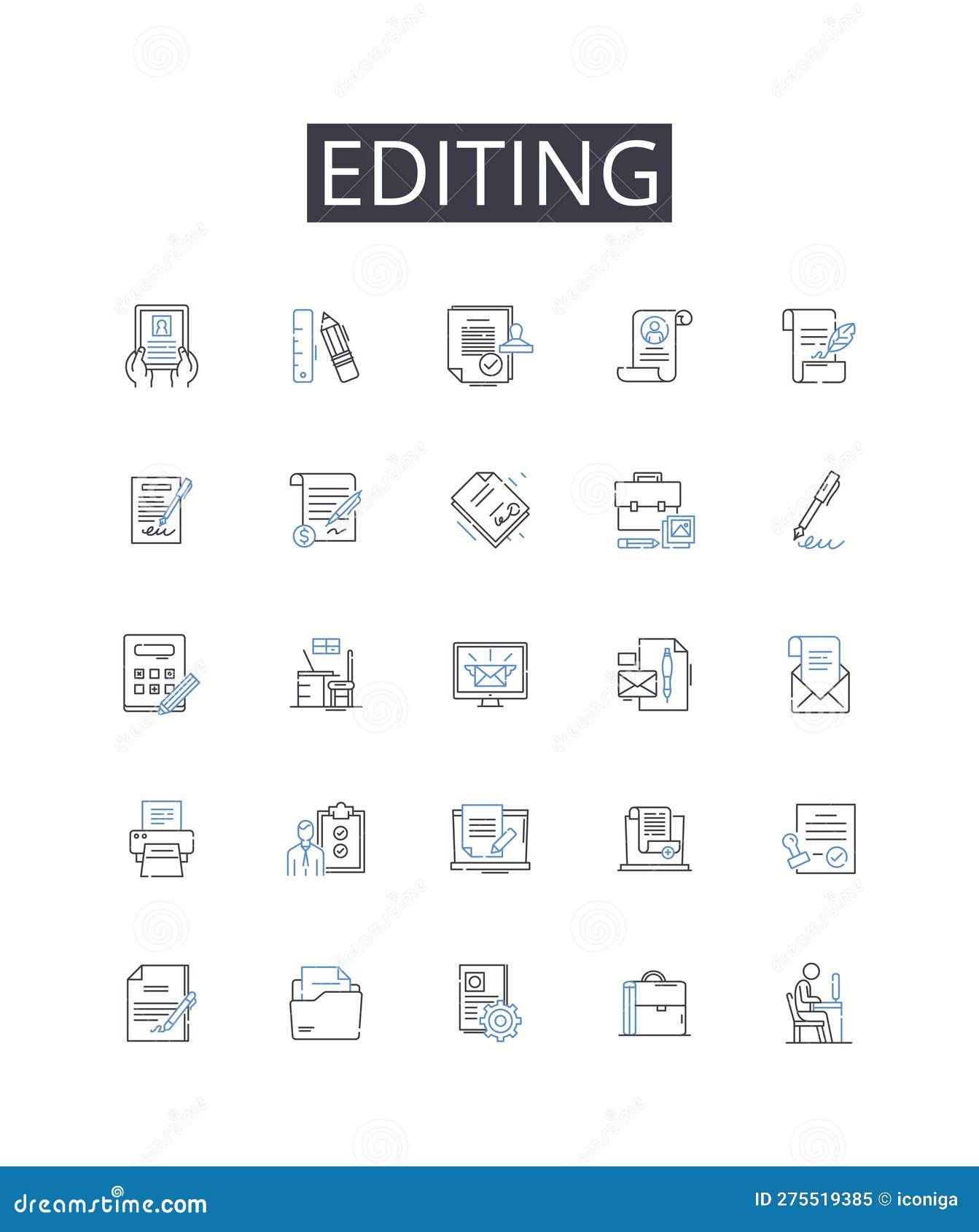 Editing Line Icons Collection. Justice, Veracity, Ruling, Decision ...