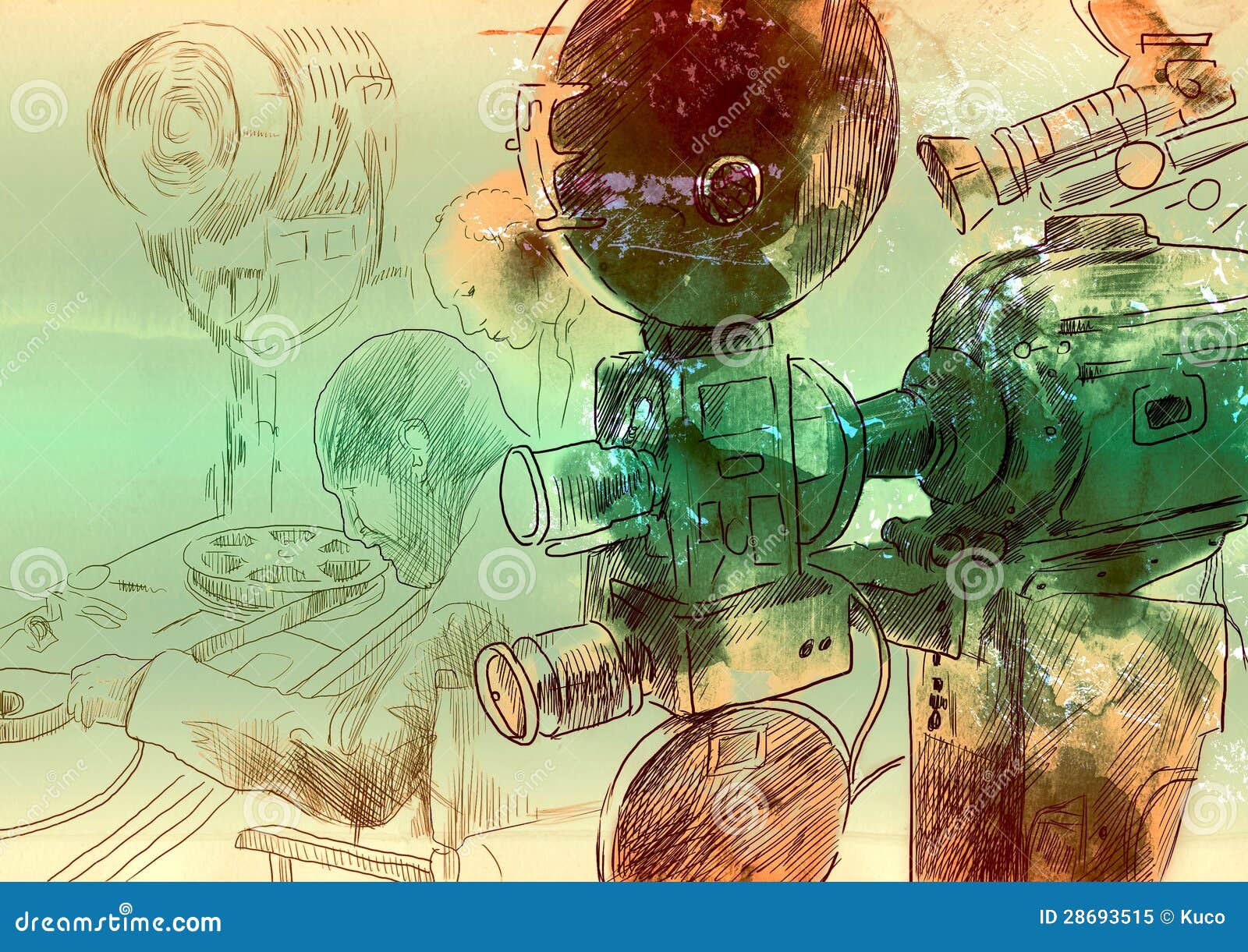 Editing room stock illustration. Illustration of movie - 28693515