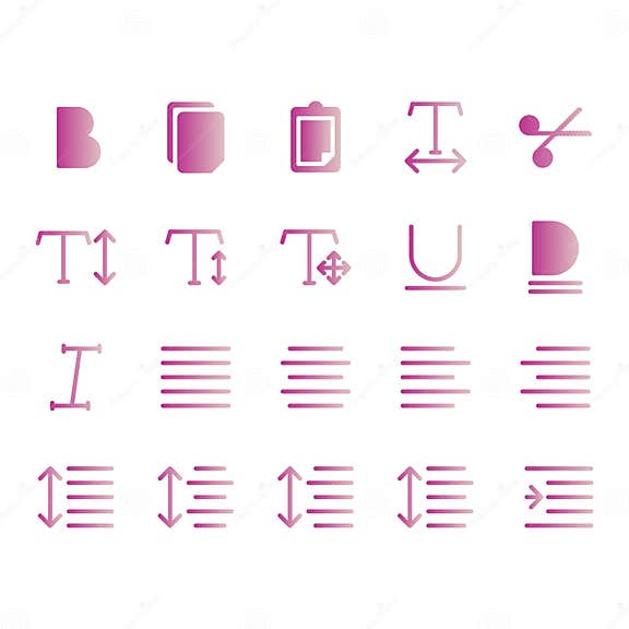 Editing Text Icon Set Include Text, Bold, Edit,design,document, Copy ...