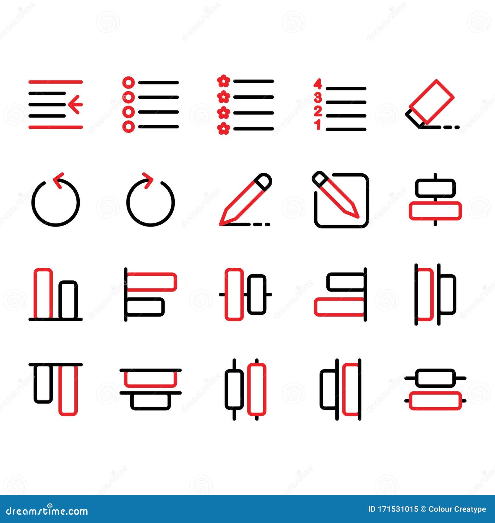 Editing Text Icon Set Include Text, Bold, Edit,design,document, Copy ...