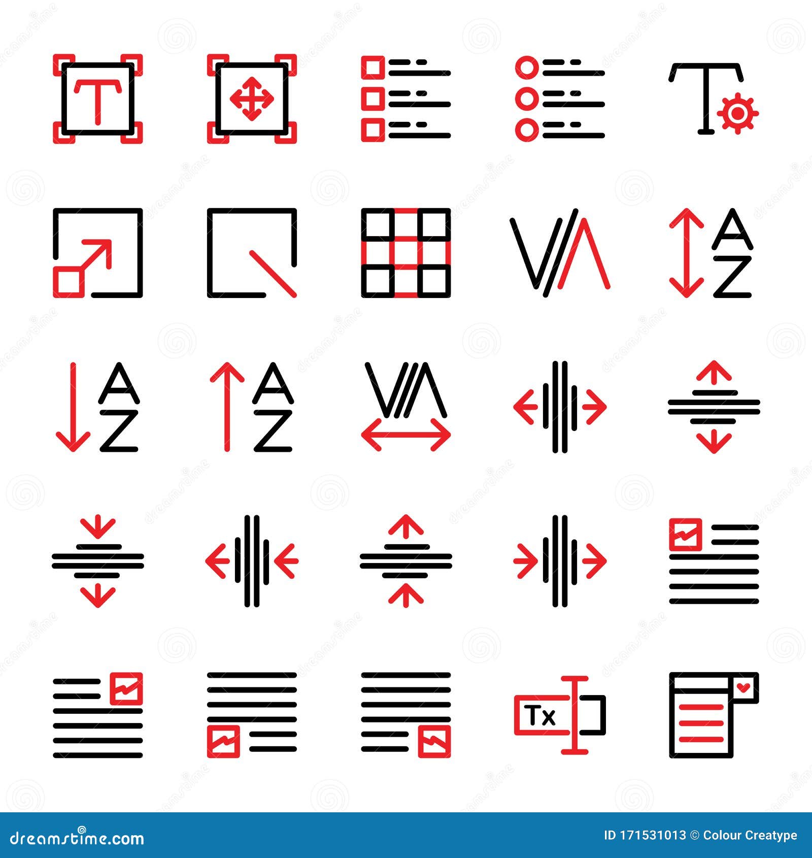 Editing Text Icon Set Include Setting,scale,task,grid,fine,box,kerning ...