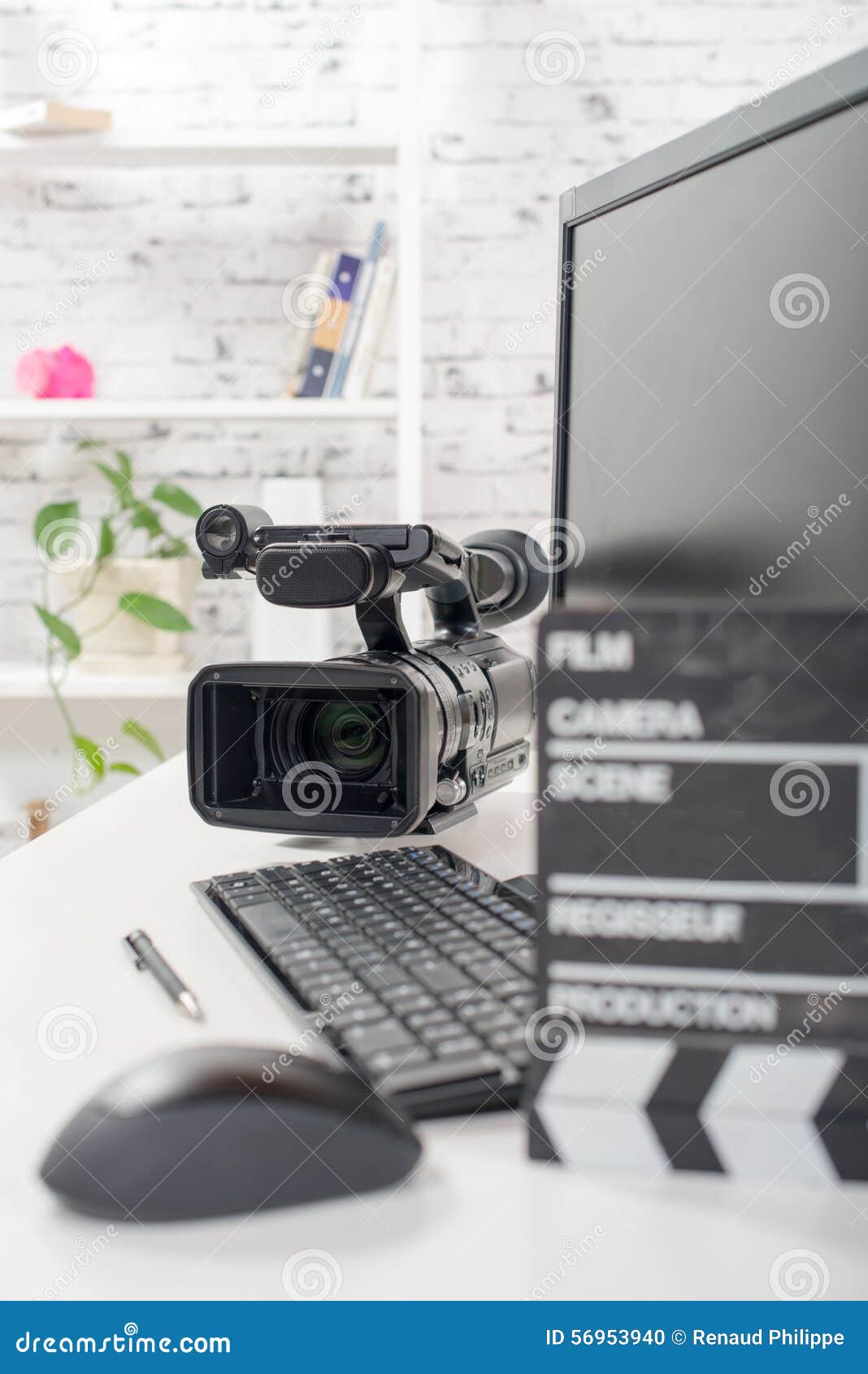 Editing Video Computer and Camera Stock Photo - Image of work, video ...