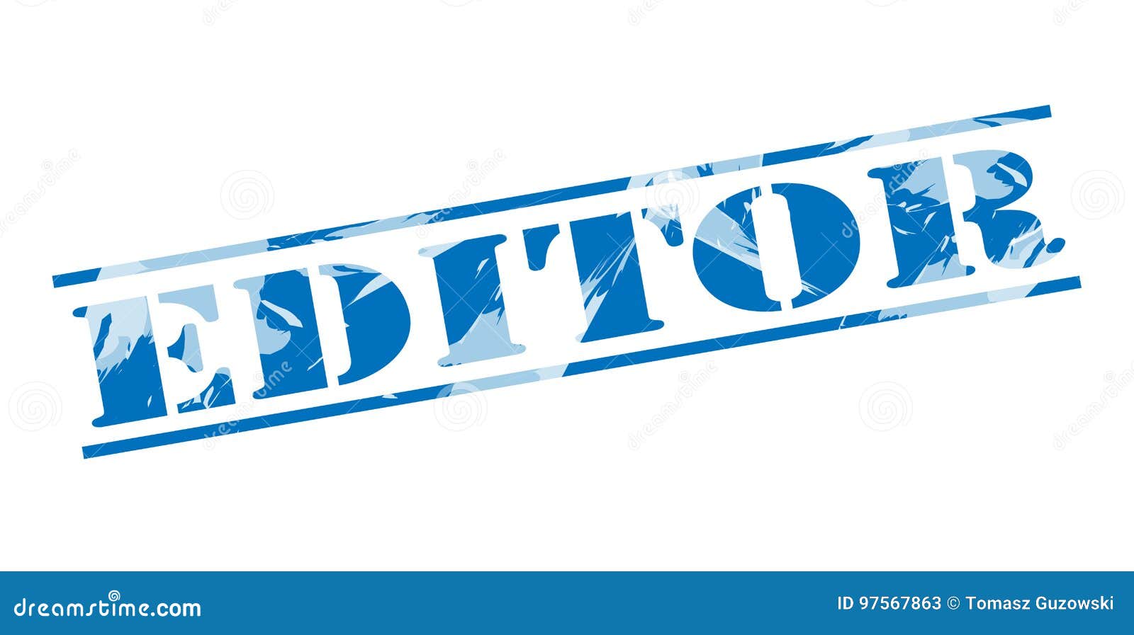 Editor blue stamp stock illustration. Illustration of stamp - 97567863