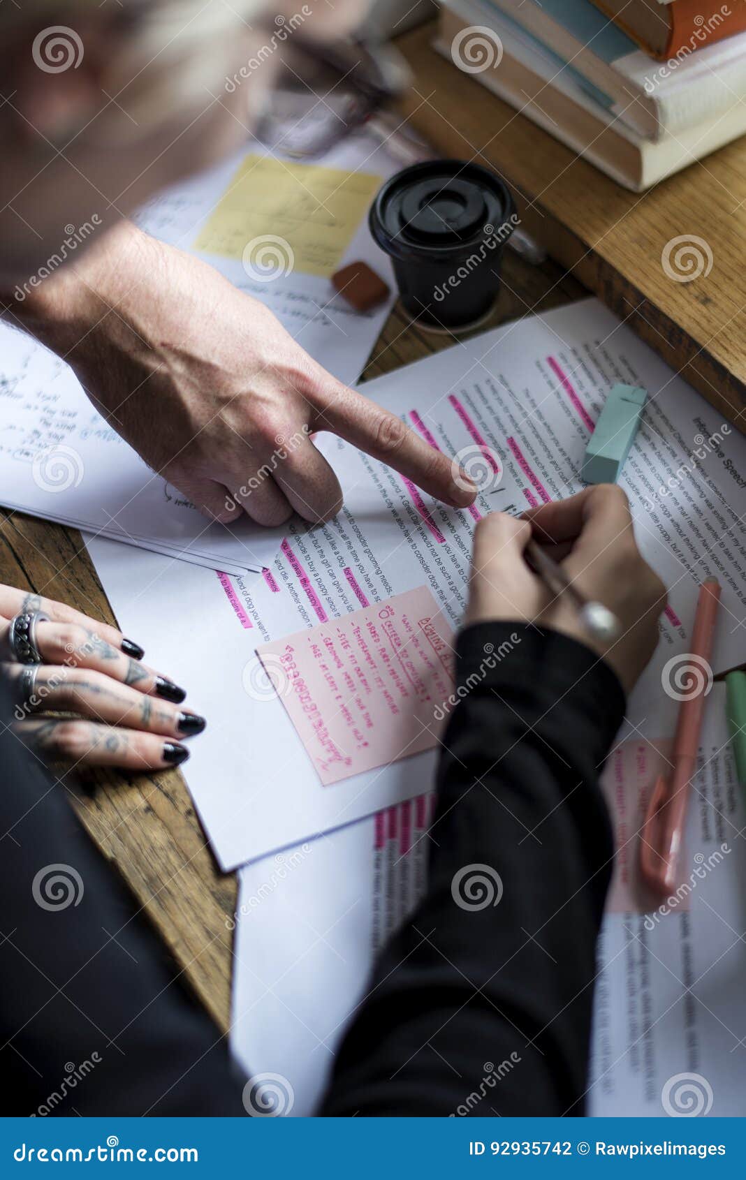 Editor Checking Words on Journal Article before Publish Stock Photo - Image of publish, hands ...