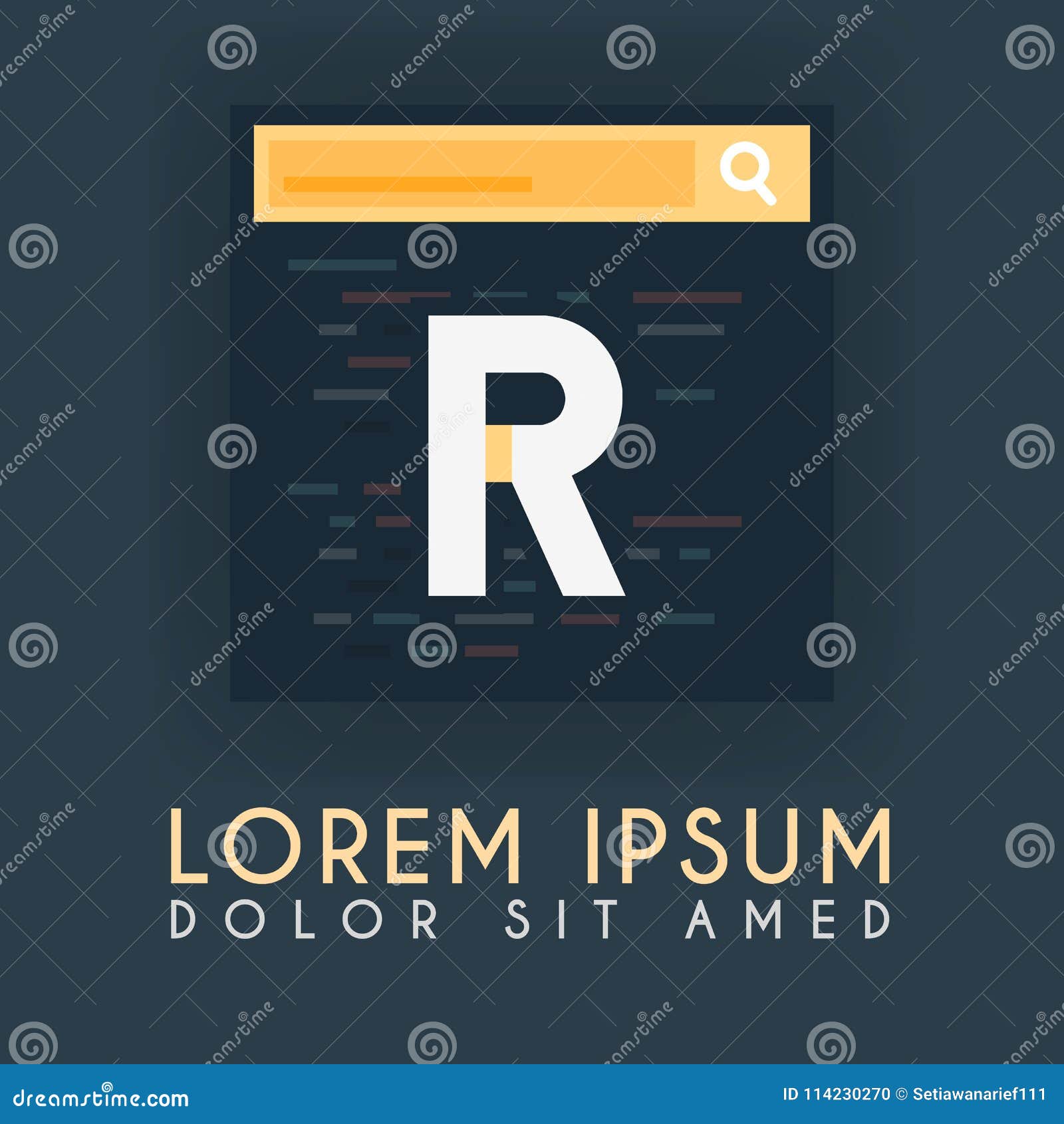Editor Code Letter R Logo. R Letter Design Web Developer and Search ...