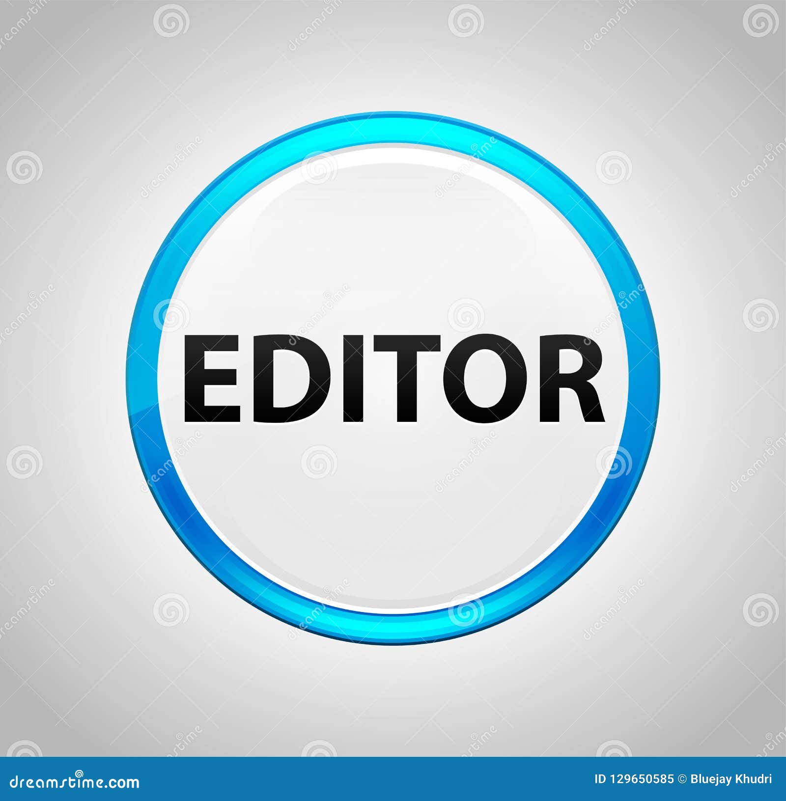 Editor Round Blue Push Button Stock Illustration - Illustration of push ...