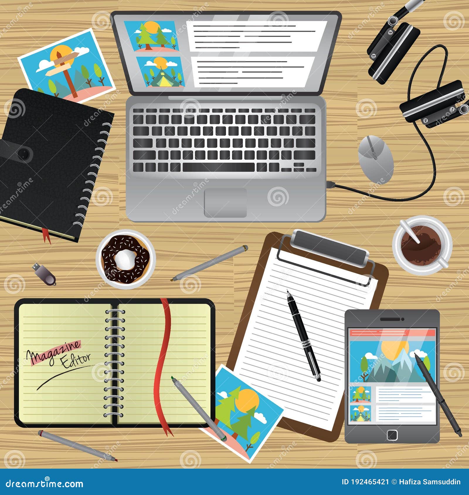 Editor Workspace Design. Vector Illustration Decorative Design Stock ...