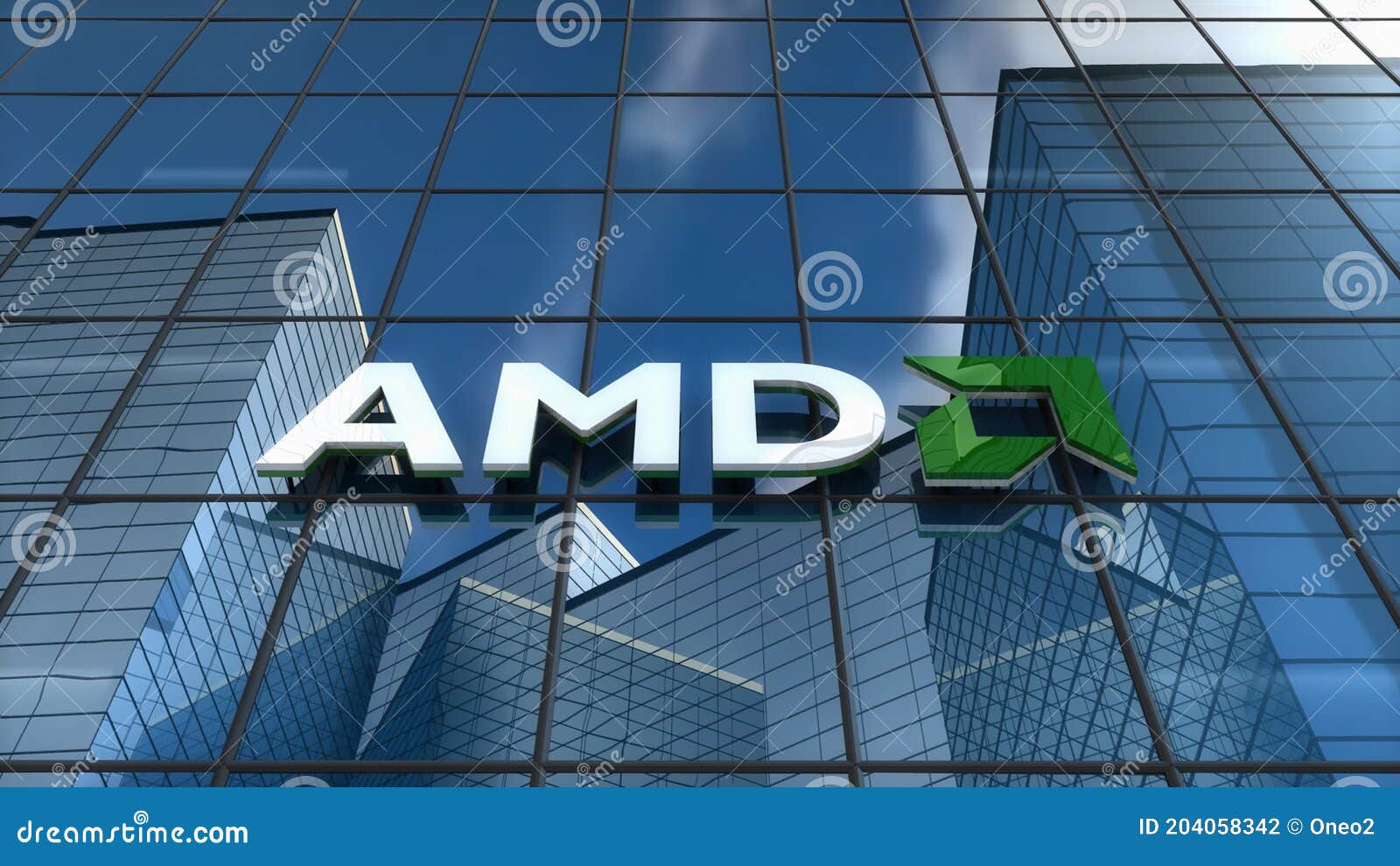 Editorial, AMD Logo on Glass Building. Stock Footage - Video of ...