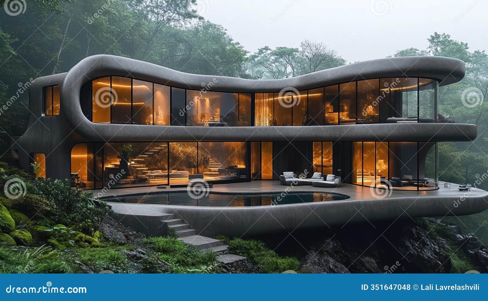 Editorial Architectural Photograph, Massive Modern Multifloor Home ...