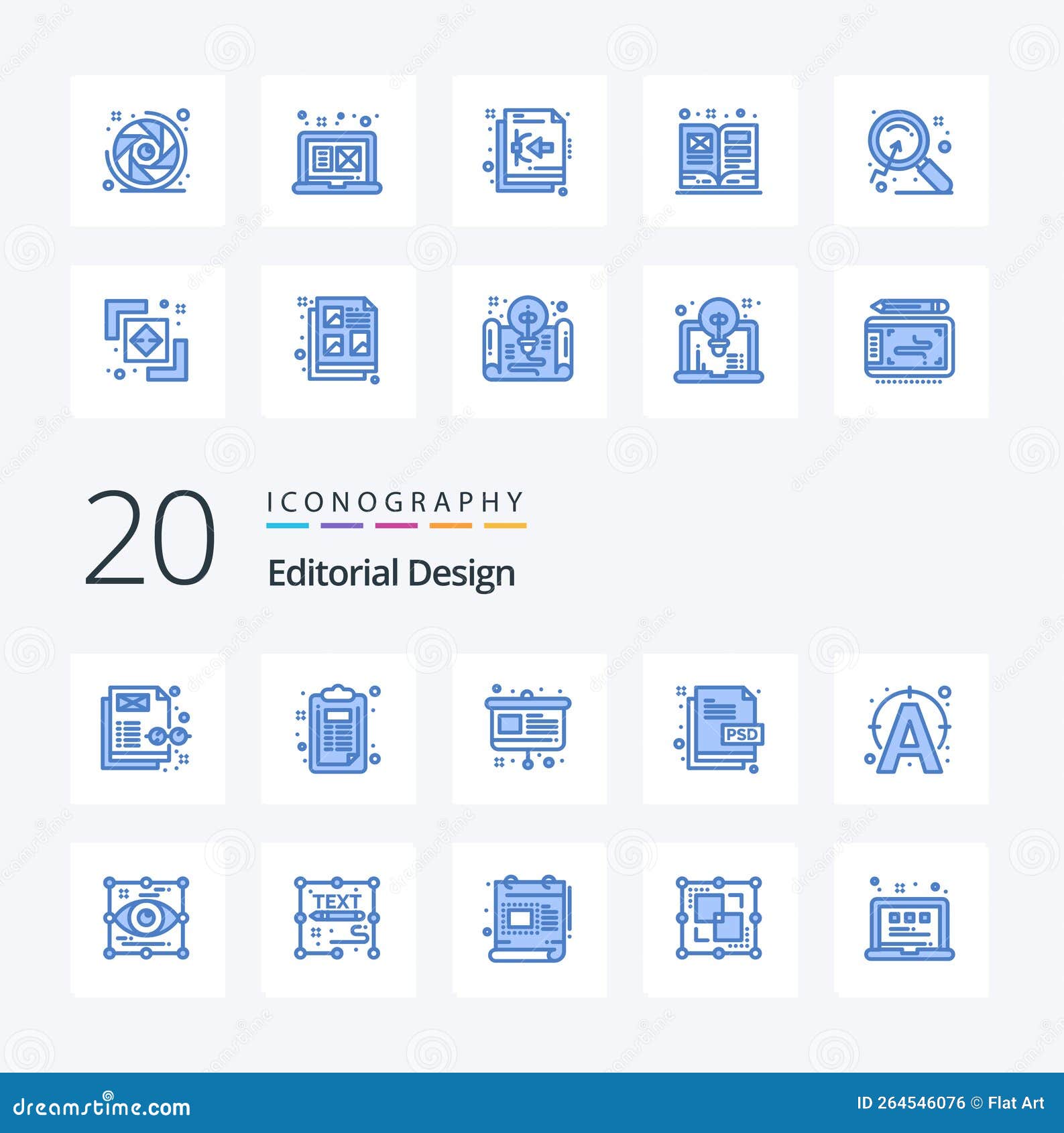 20 Editorial Design Blue Color Icon Pack Like Text File Type Chart File ...