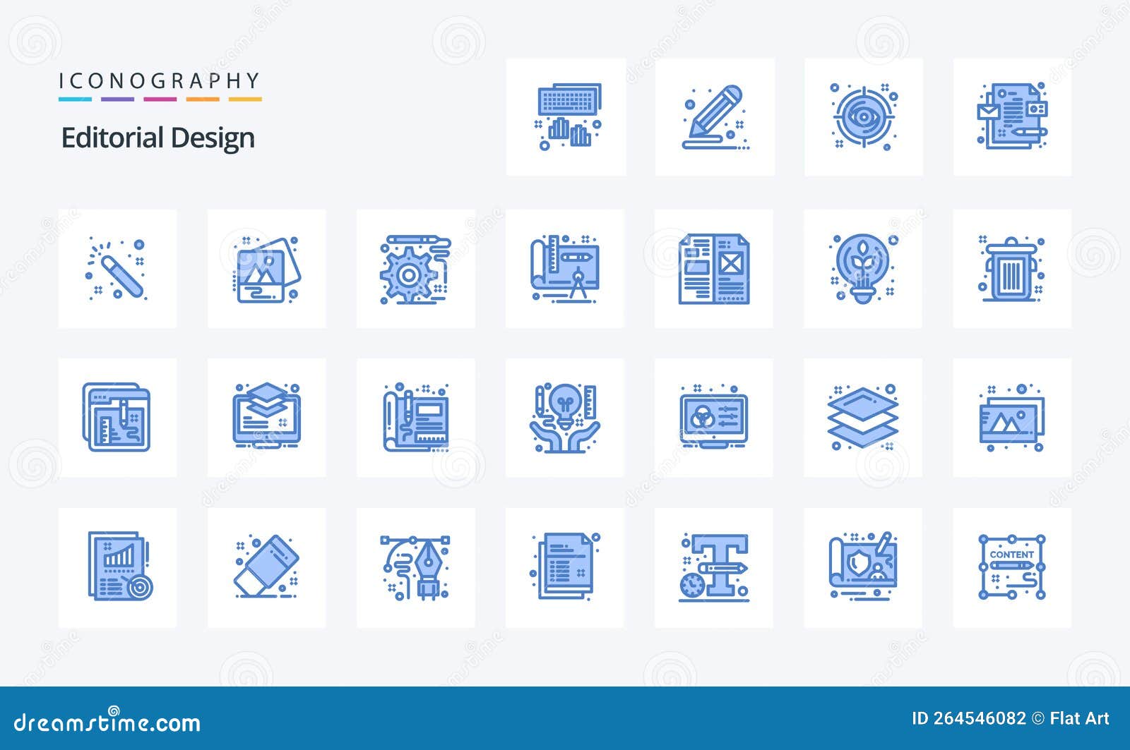 25 Editorial Design Blue Icon Pack Stock Vector - Illustration of book ...