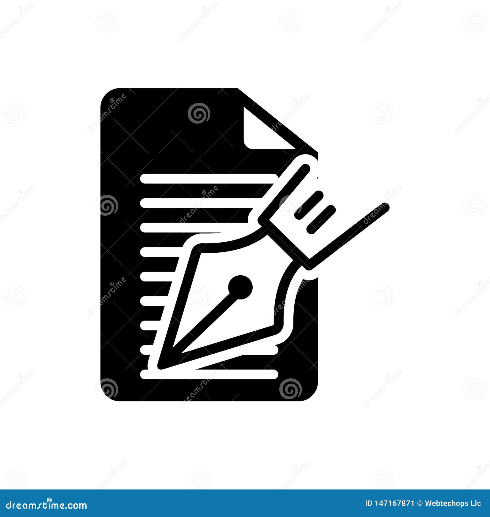 Black Solid Icon for Editorial, Notes and Writer Stock Vector ...