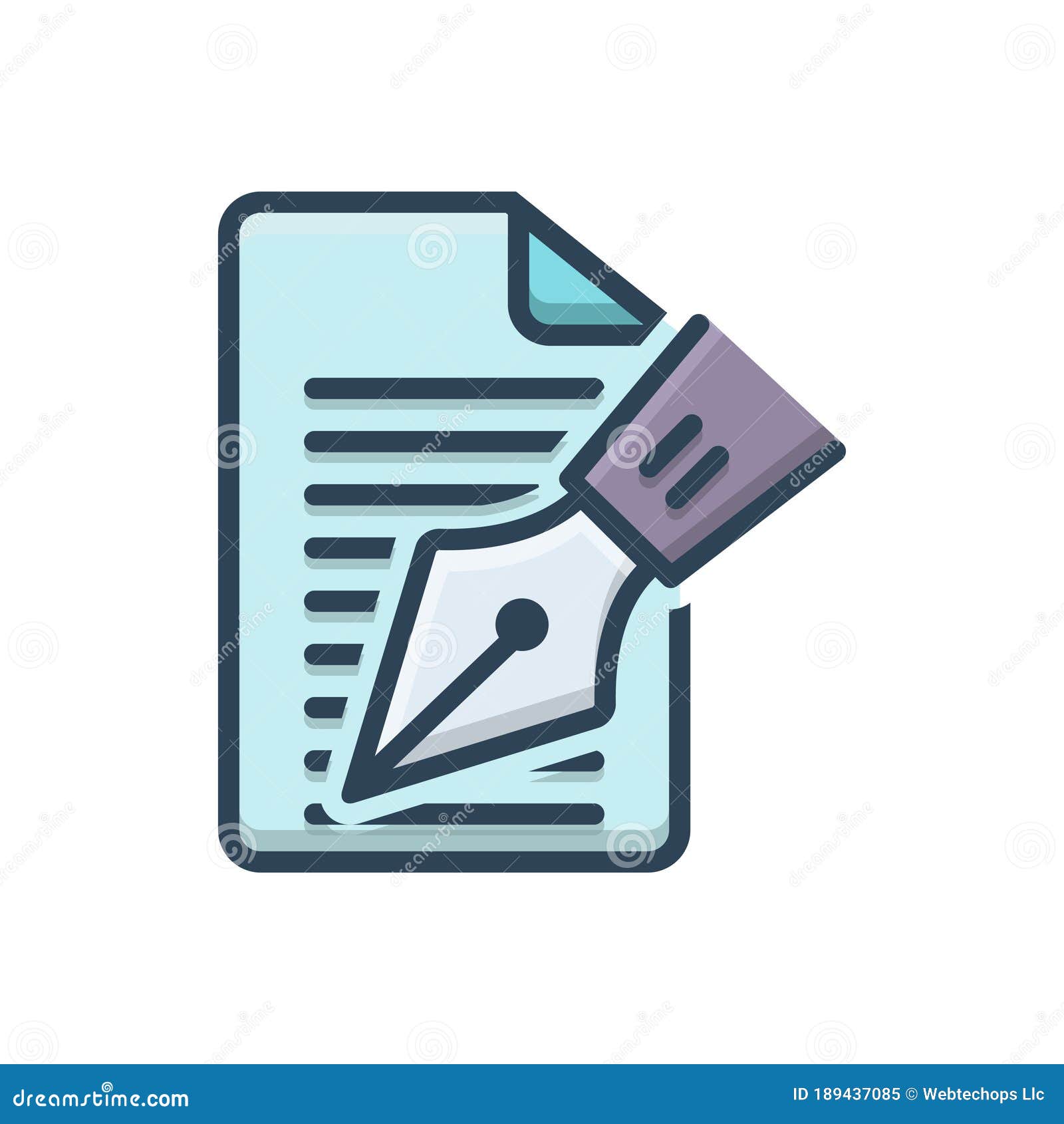 Color Illustration Icon for Editorial, Notes and Writer Stock ...