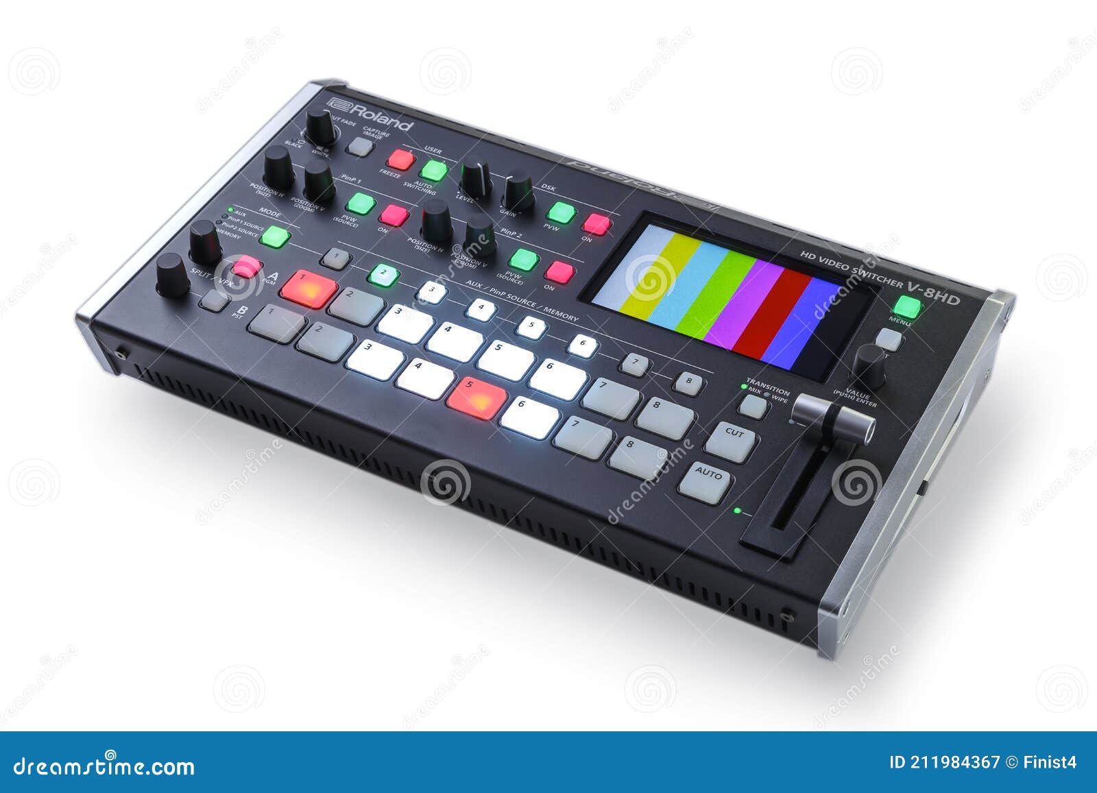 Editorial Illustrator Roland V 8 HD Video Console Glowing Display ...