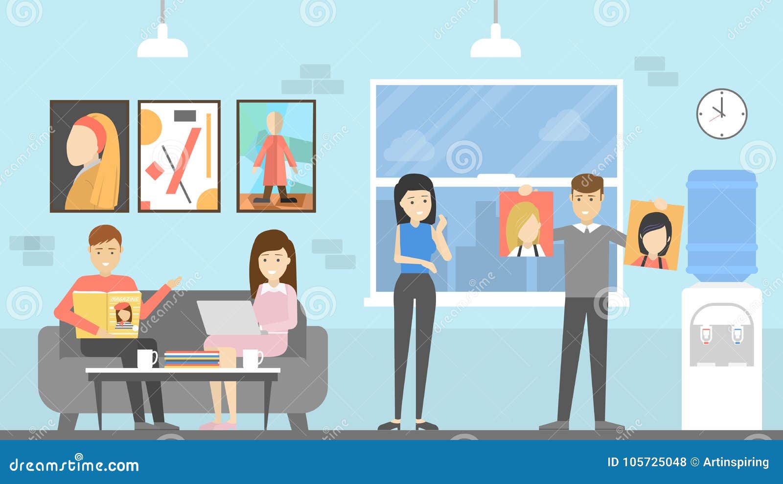 Editorial office interior. stock vector. Illustration of designer ...