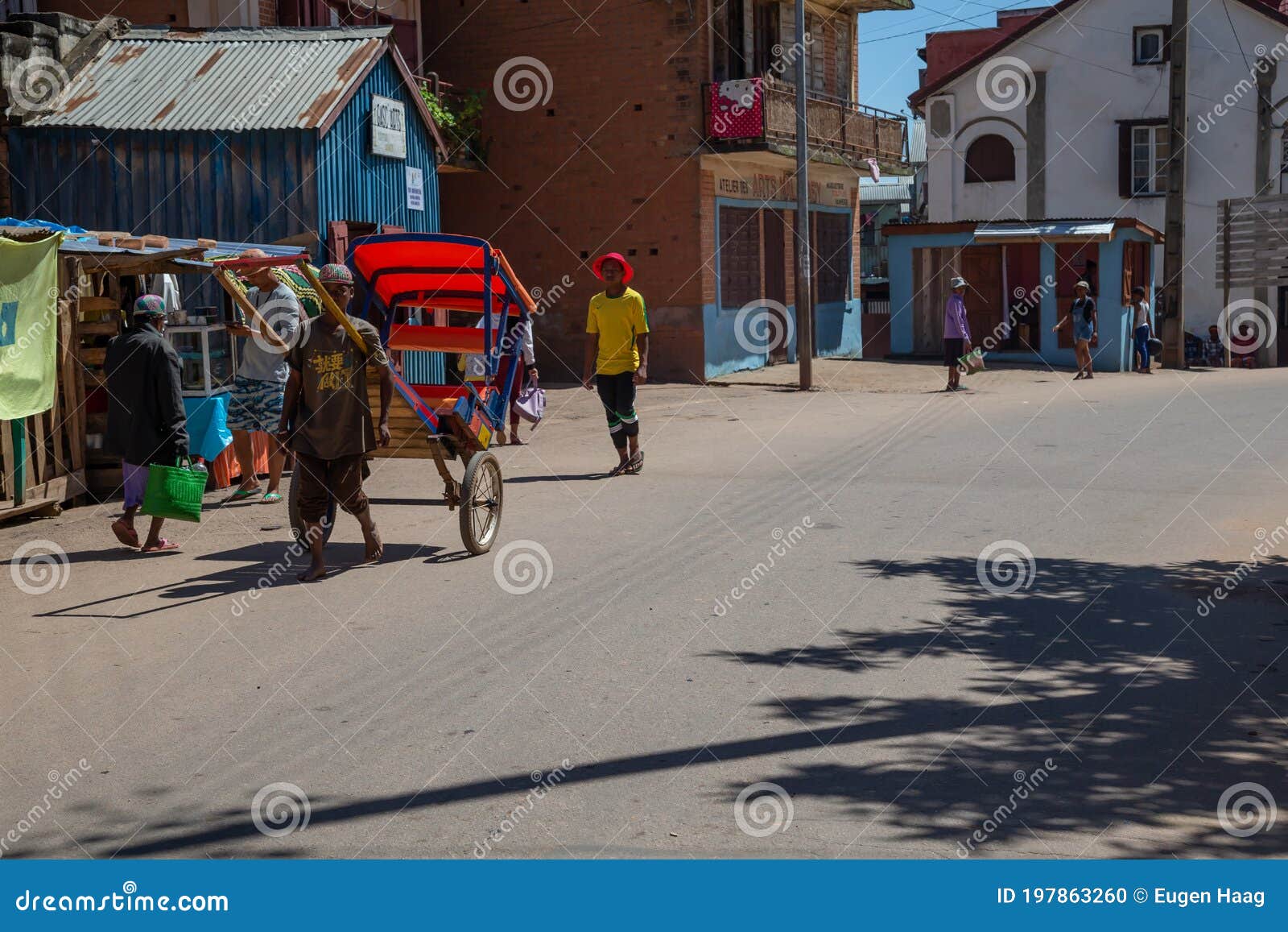 Editorial. Rickshaw Taxis in the Streets of Madagascar Editorial Image ...