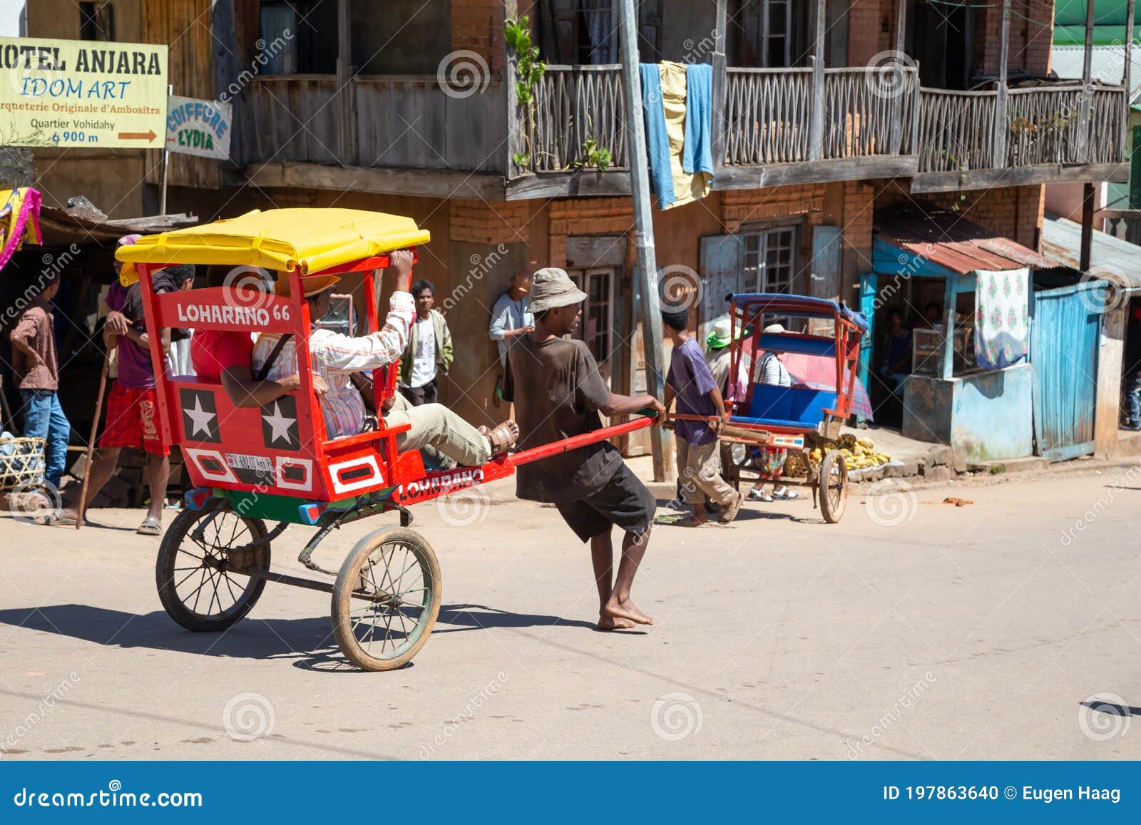 Editorial. Rickshaw Taxis in the Streets of Madagascar Editorial Image ...