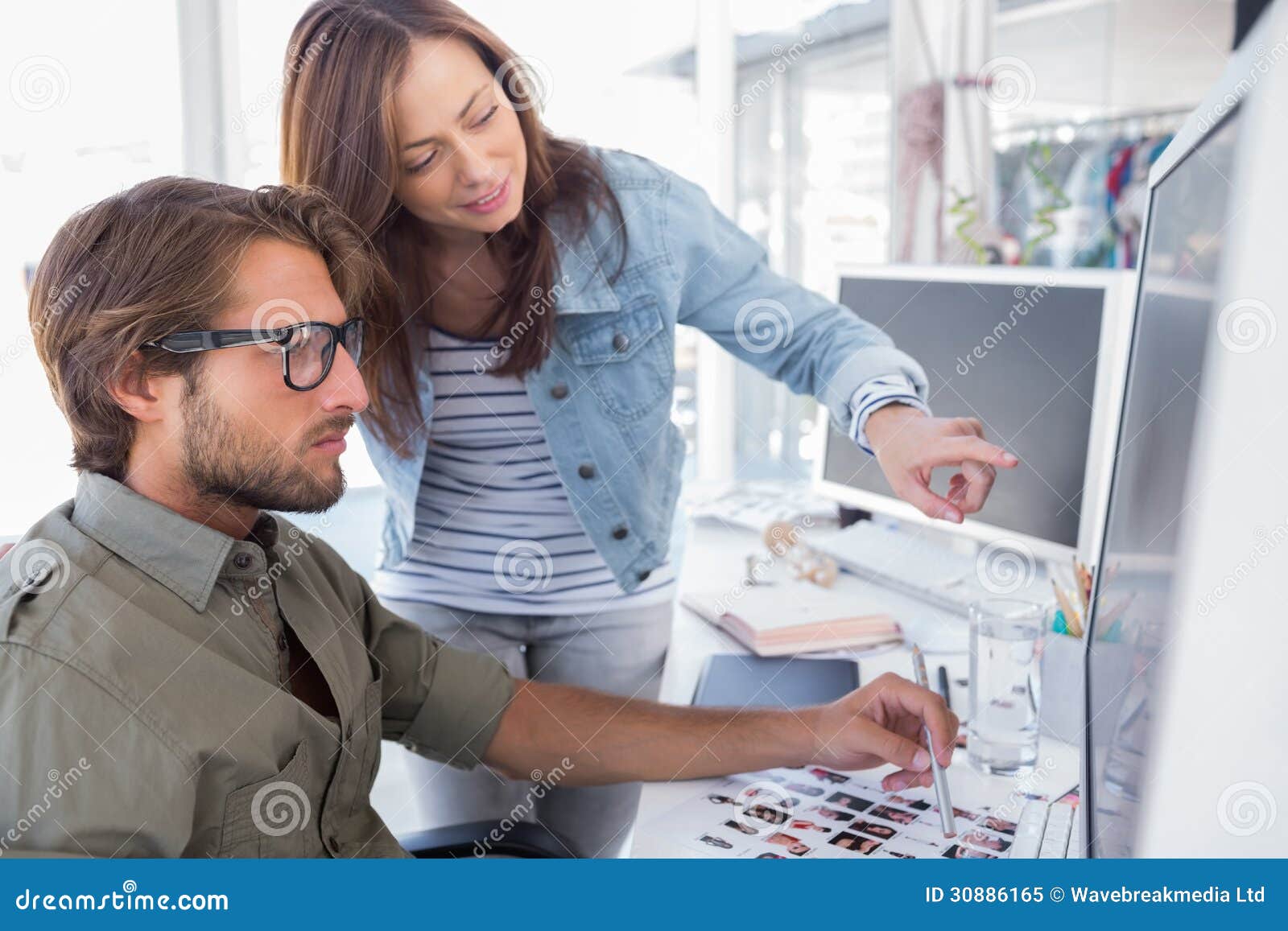 Editors Choosing Photos on Computer Screen Stock Image - Image of ...