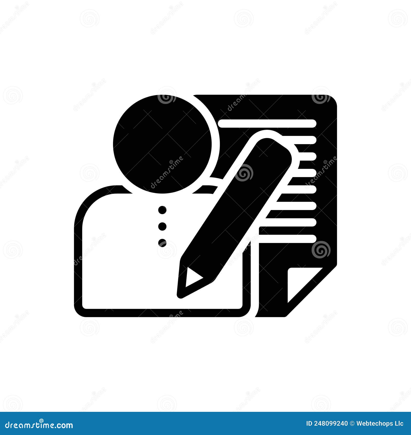 Black Solid Icon for Editors, Author and Novelist Stock Vector ...