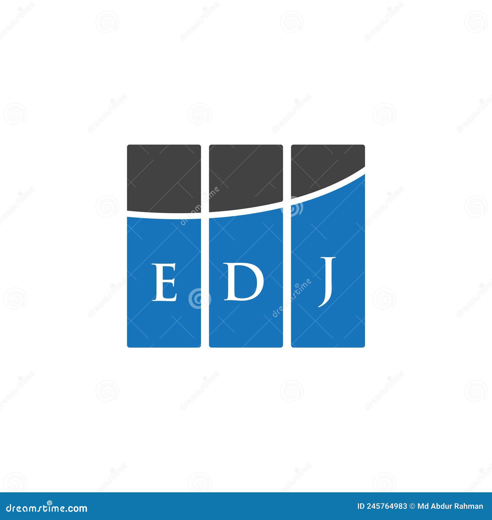 EDJ Letter Logo Design on WHITE Background. EDJ Creative Initials ...