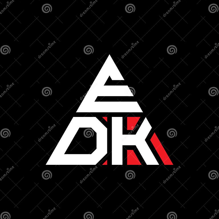 EDK Triangle Letter Logo Design with Triangle Shape. EDK Triangle Logo ...