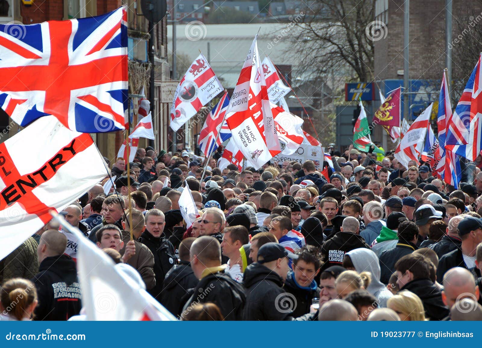 EDL Demo in Blackburn editorial photography. Image of ethnic - 19023777