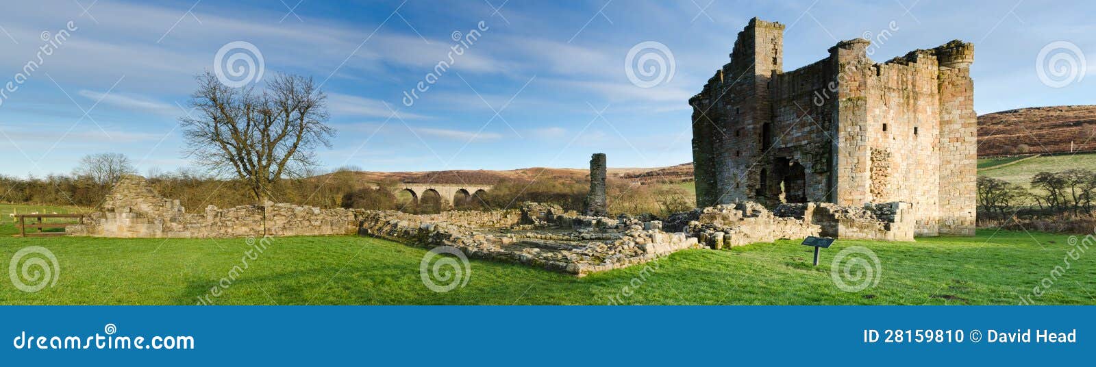 Edlingham Castle panorama stock photo. Image of castle - 28159810