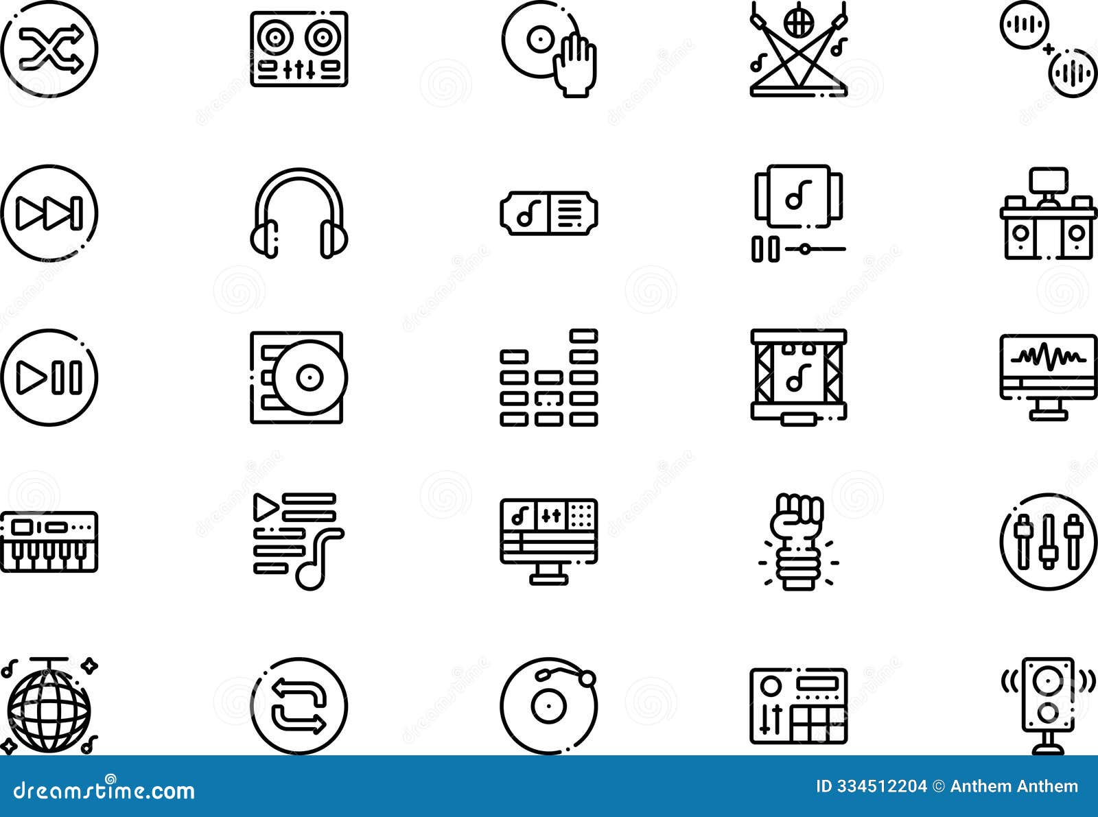 Edm Icons Collection is a Vector Illustration with Editable Stroke ...