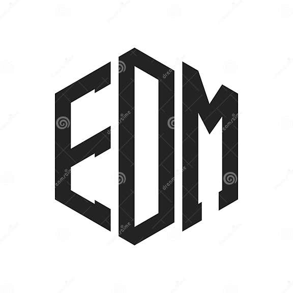 EDM Logo Design. Initial Letter EDM Monogram Logo Using Hexagon Shape ...